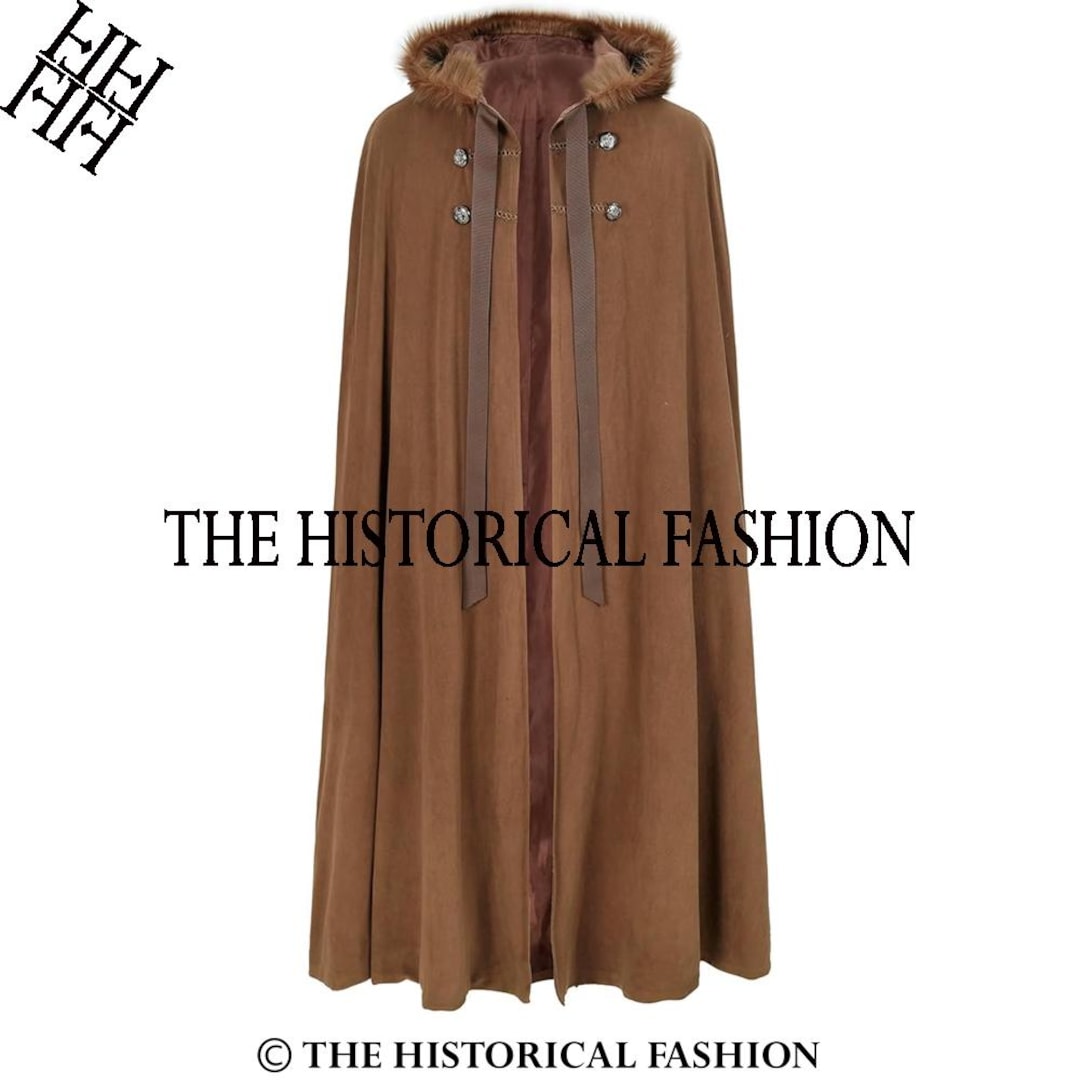 Hooded Brown Wool Cloak: Medieval Cosplay Costume - Etsy