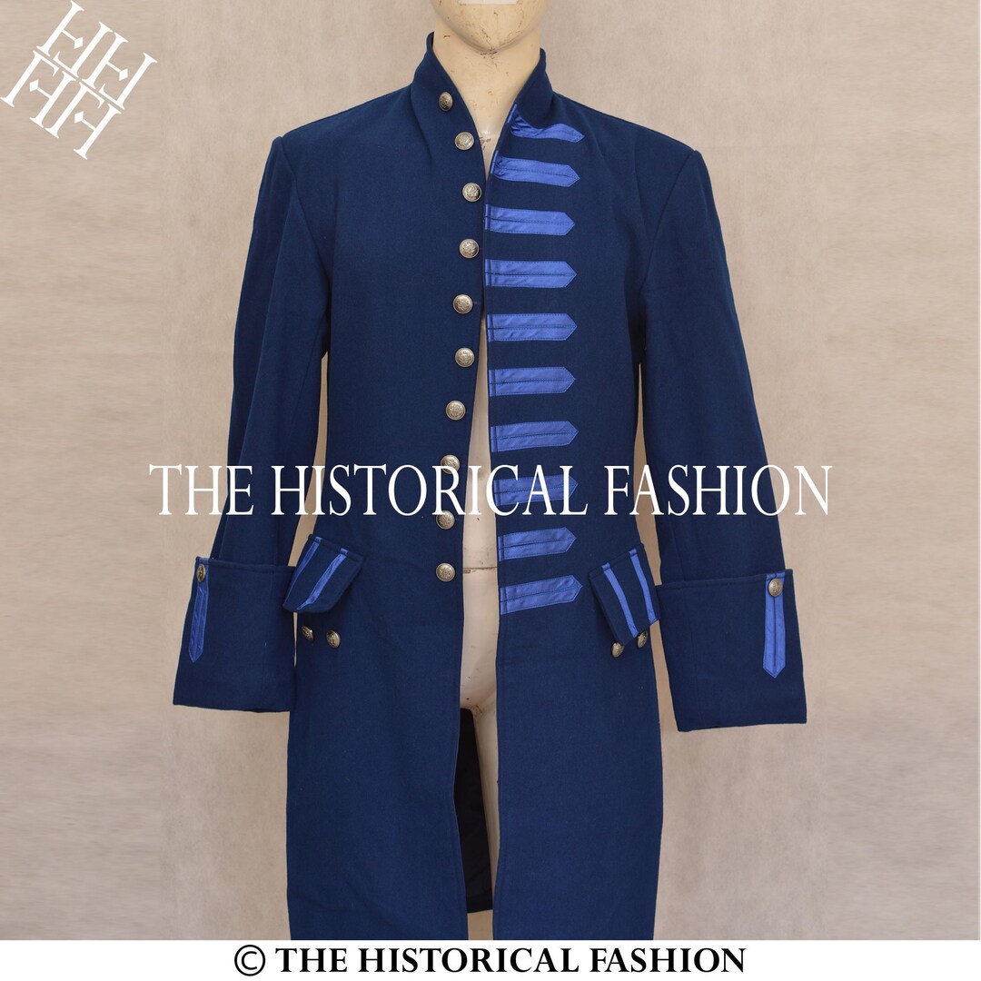 Blue Wool Frock Coat: Men's Colonial Military Victorian Style - Etsy