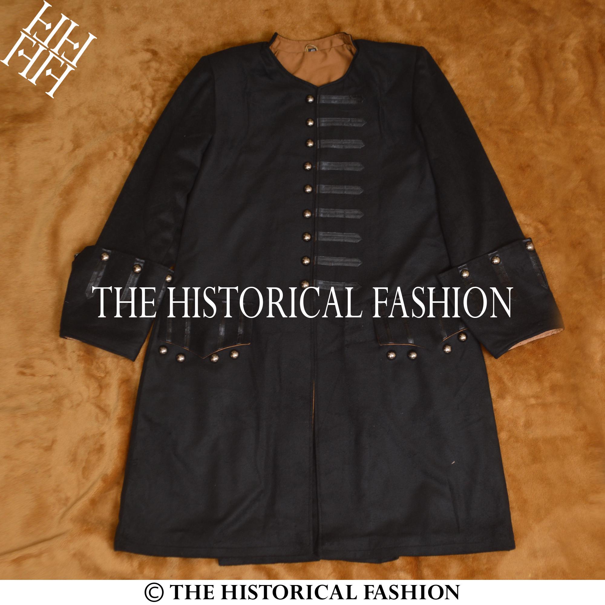 New Men Victorian Frock Coat, Colonial Frock Coat, Medieval Jacket ...