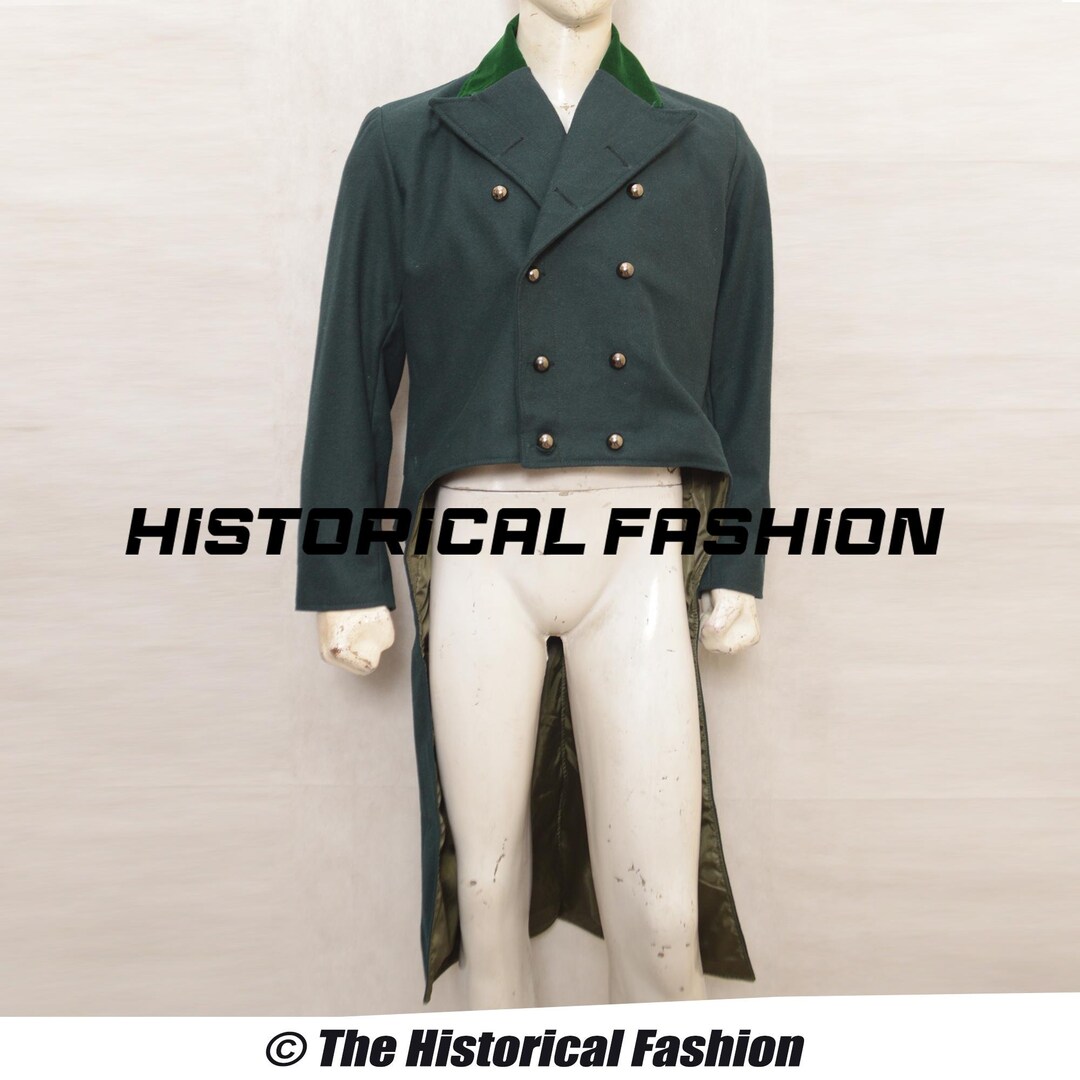 Men's Green Wool Tailcoat: Historical Victorian Georgian Style - Etsy
