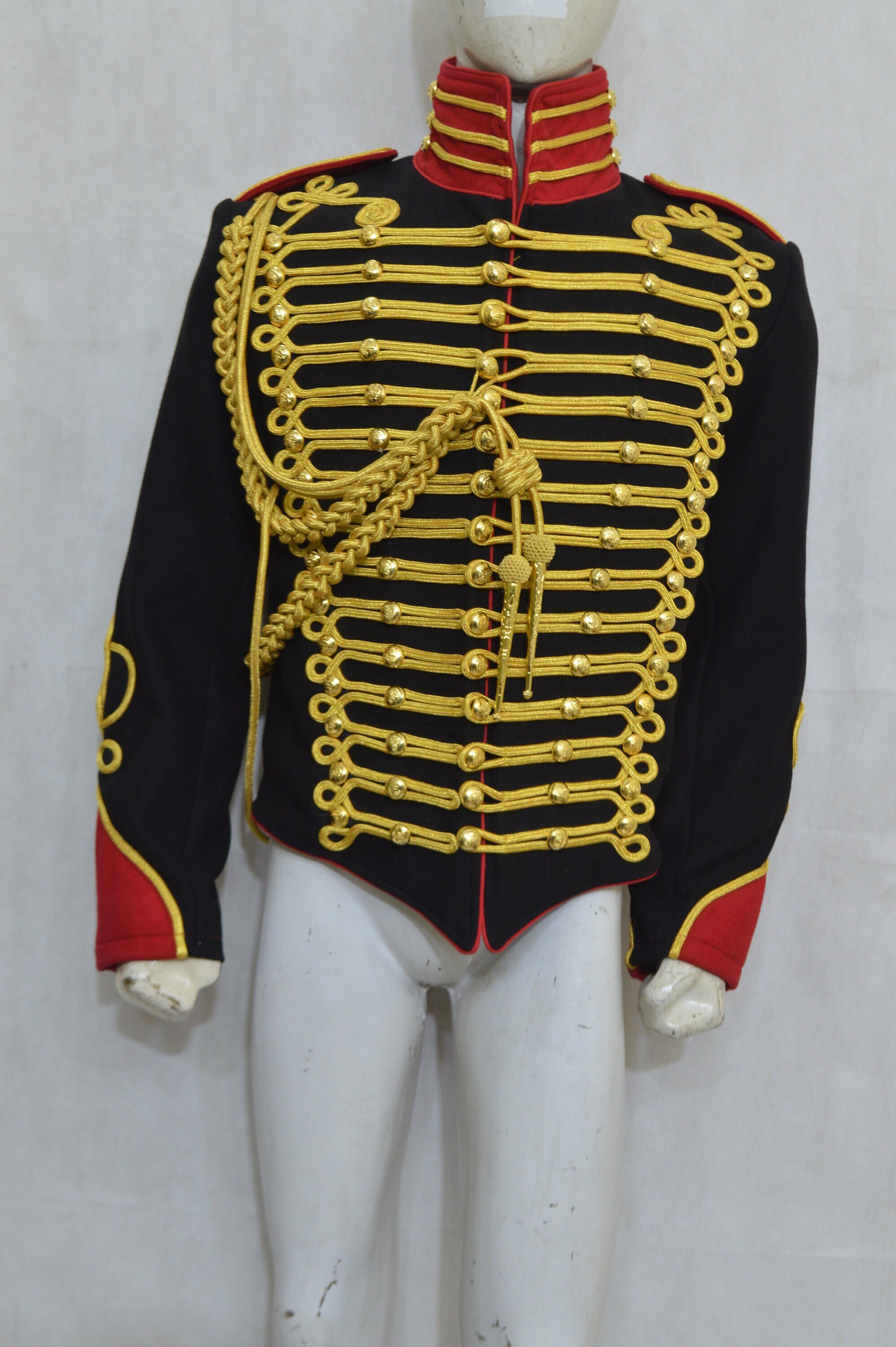 New Black Hussar Jacket, British Hussar Jacket, Napoleon Hussar Coat ...