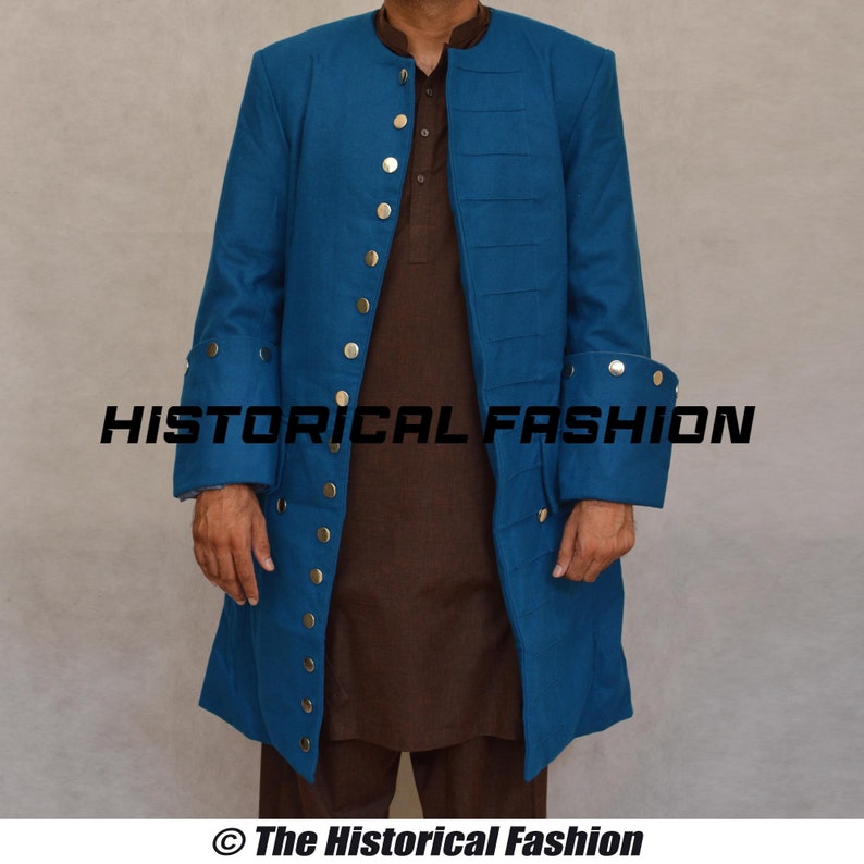 New Men 18th Century Frock Coat, Colonial Frock Coat, Merchant ...