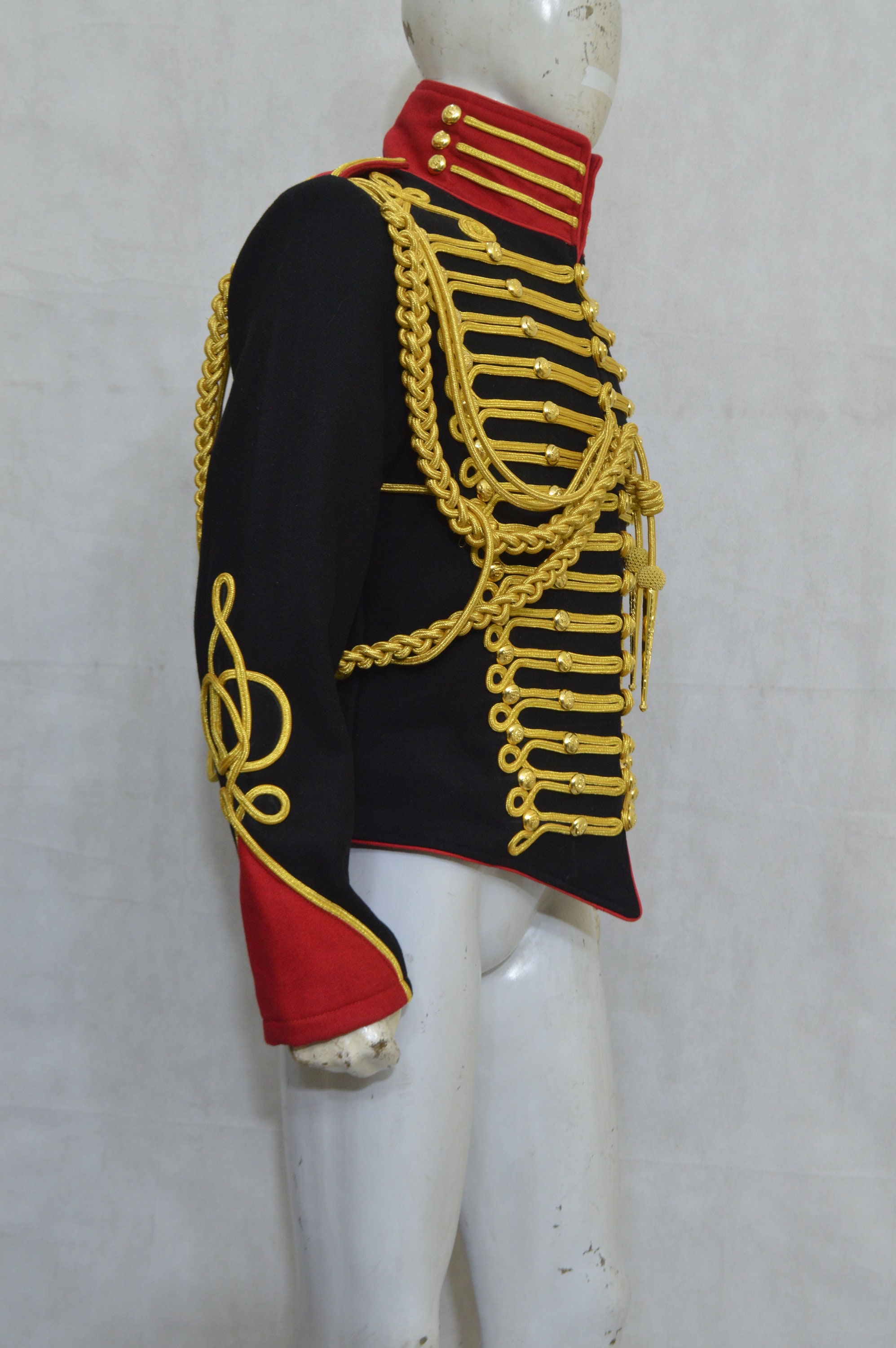 New Black Hussar Jacket, British Hussar Jacket, Napoleon Hussar Coat ...