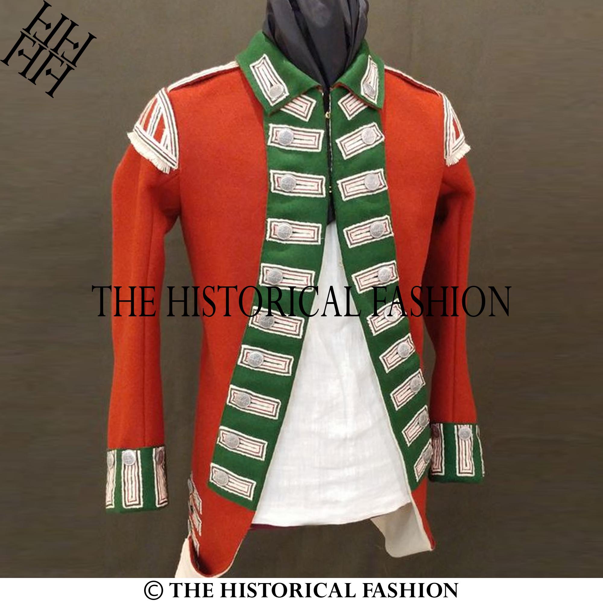 New Men 24th Foot Regiment Officer Jacket, 18th Century Military ...