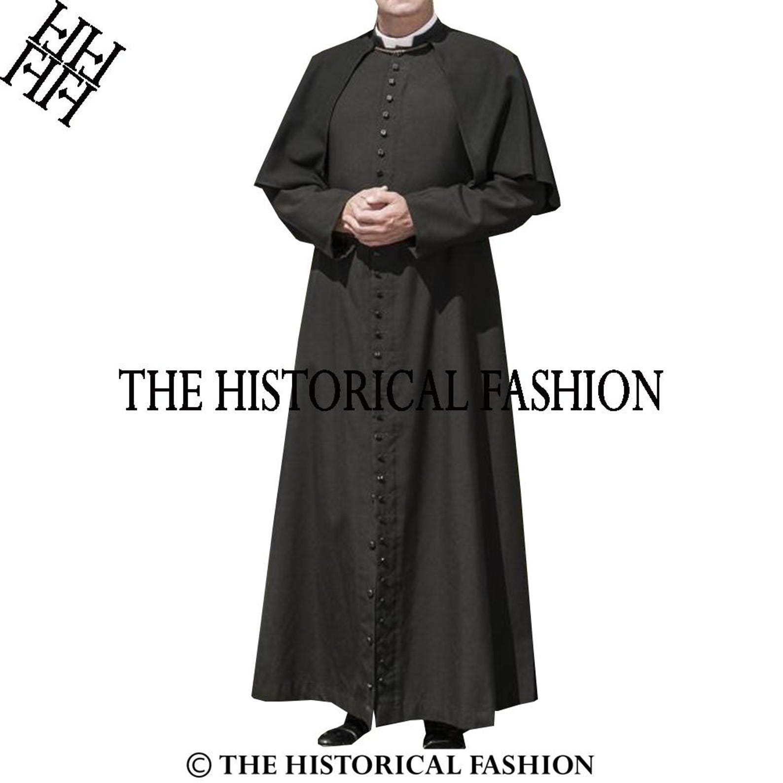 Black Cotton Clergy Cassock Robe - Churchman Bishop Attire - Etsy