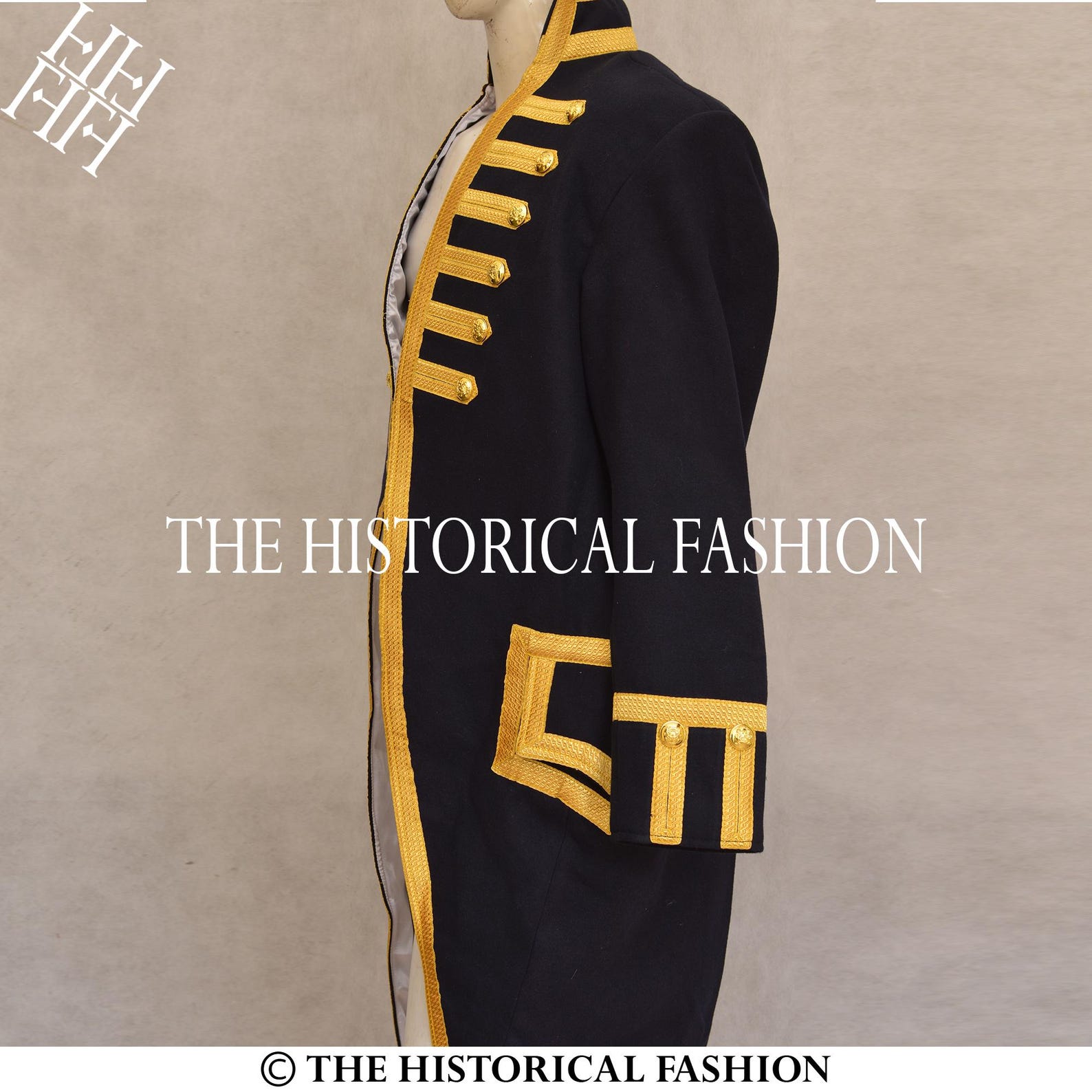 New Men Naval Admiral Captain Coat, 1795-1812 Admiral Jacket, Royal ...