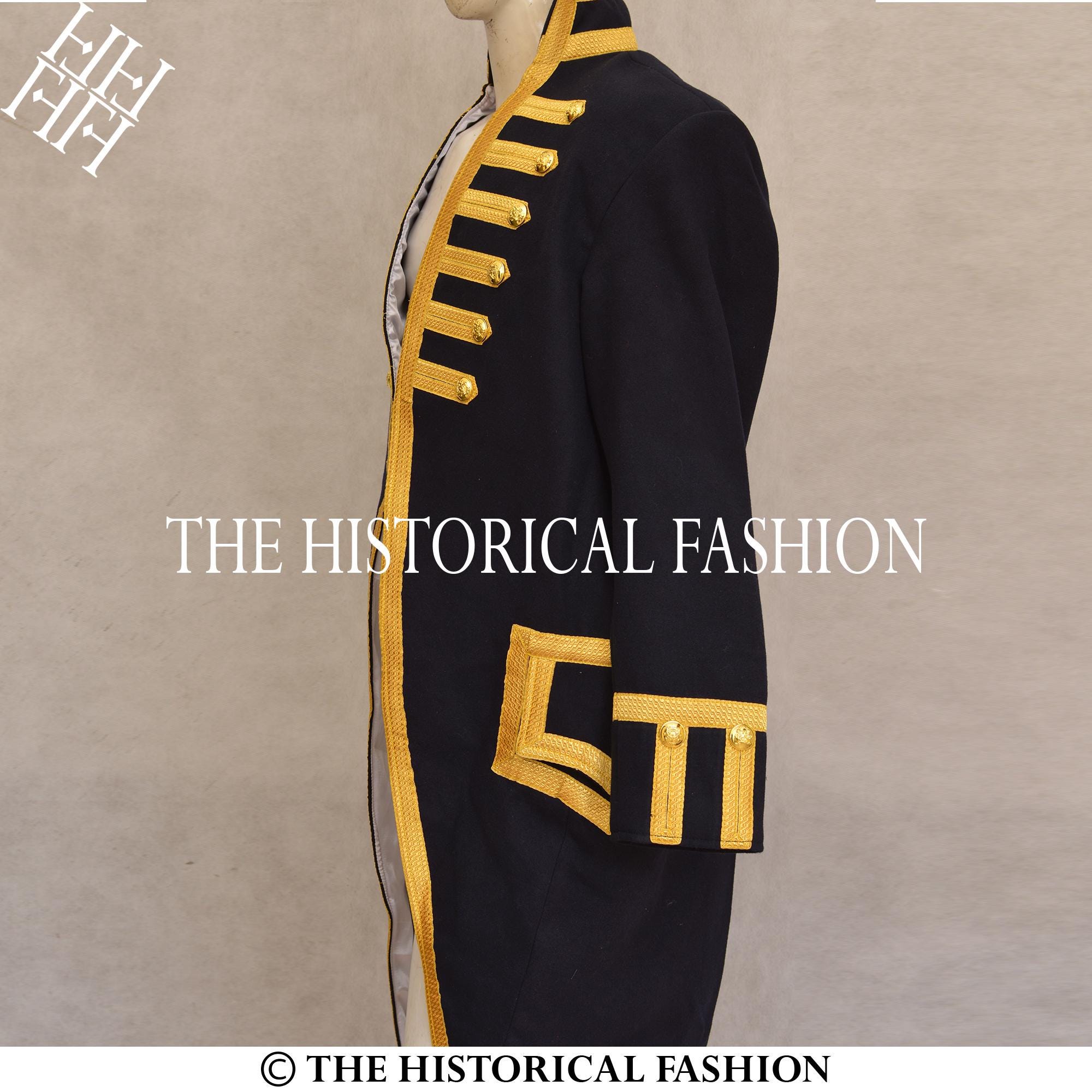 New Men Naval Admiral Captain Coat, 1795-1812 Admiral Jacket, Royal ...