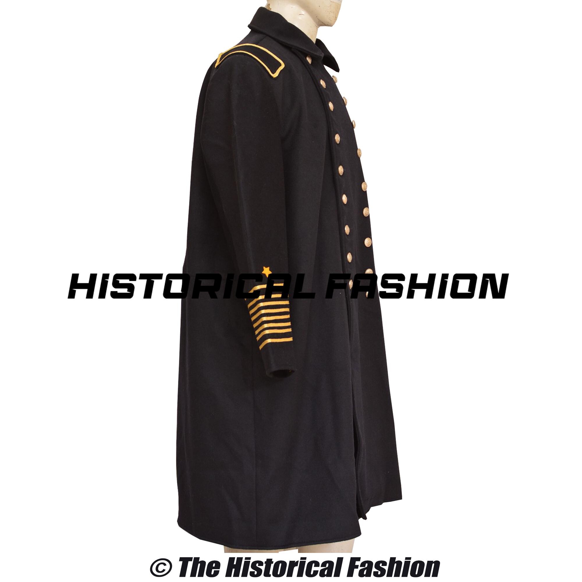 New Men Civil War Frock Coat, Naval Officer Frock Coat, Lieutenant ...