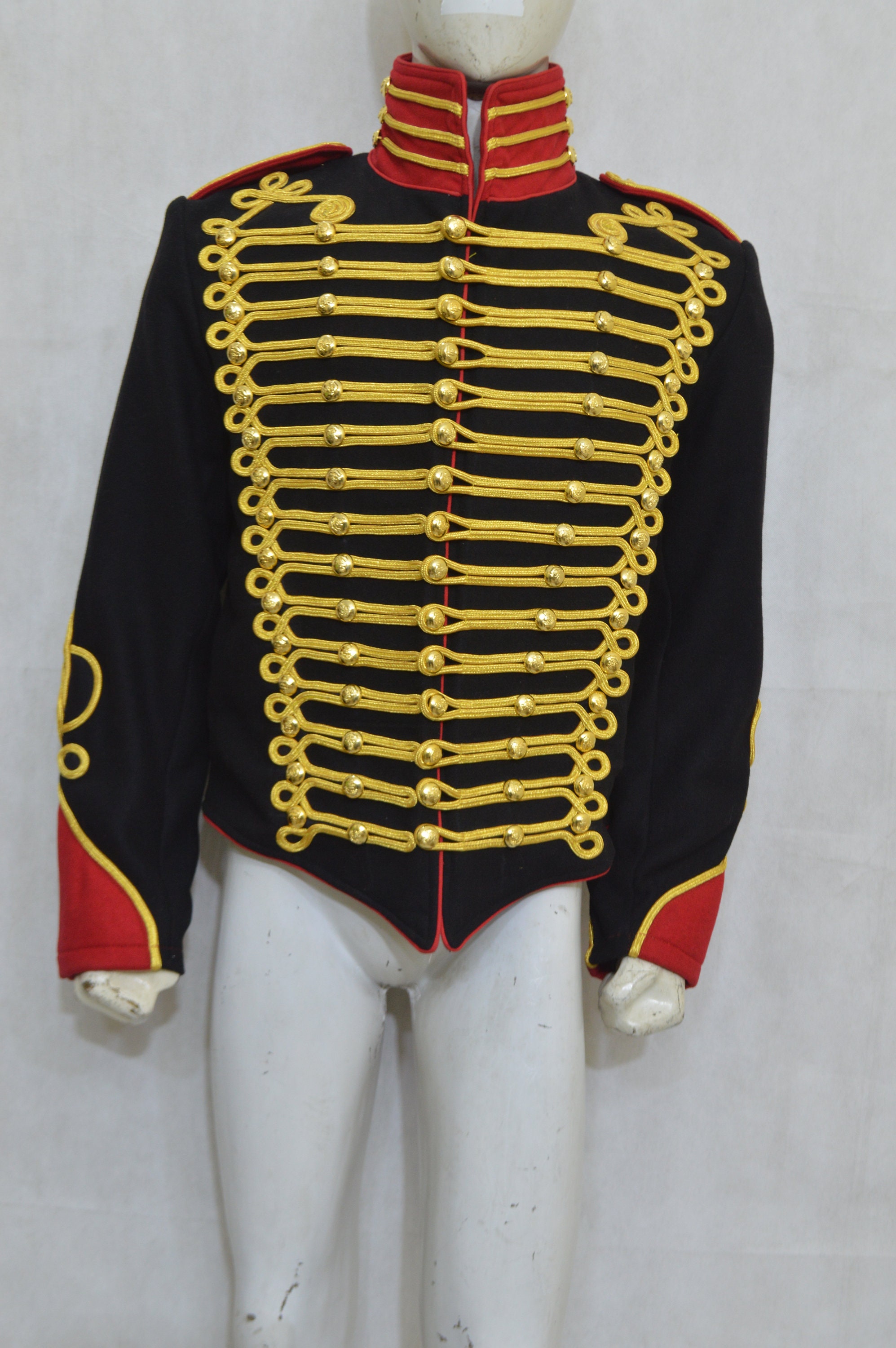 New Black Hussar Jacket, British Hussar Jacket, Napoleon Hussar Coat ...