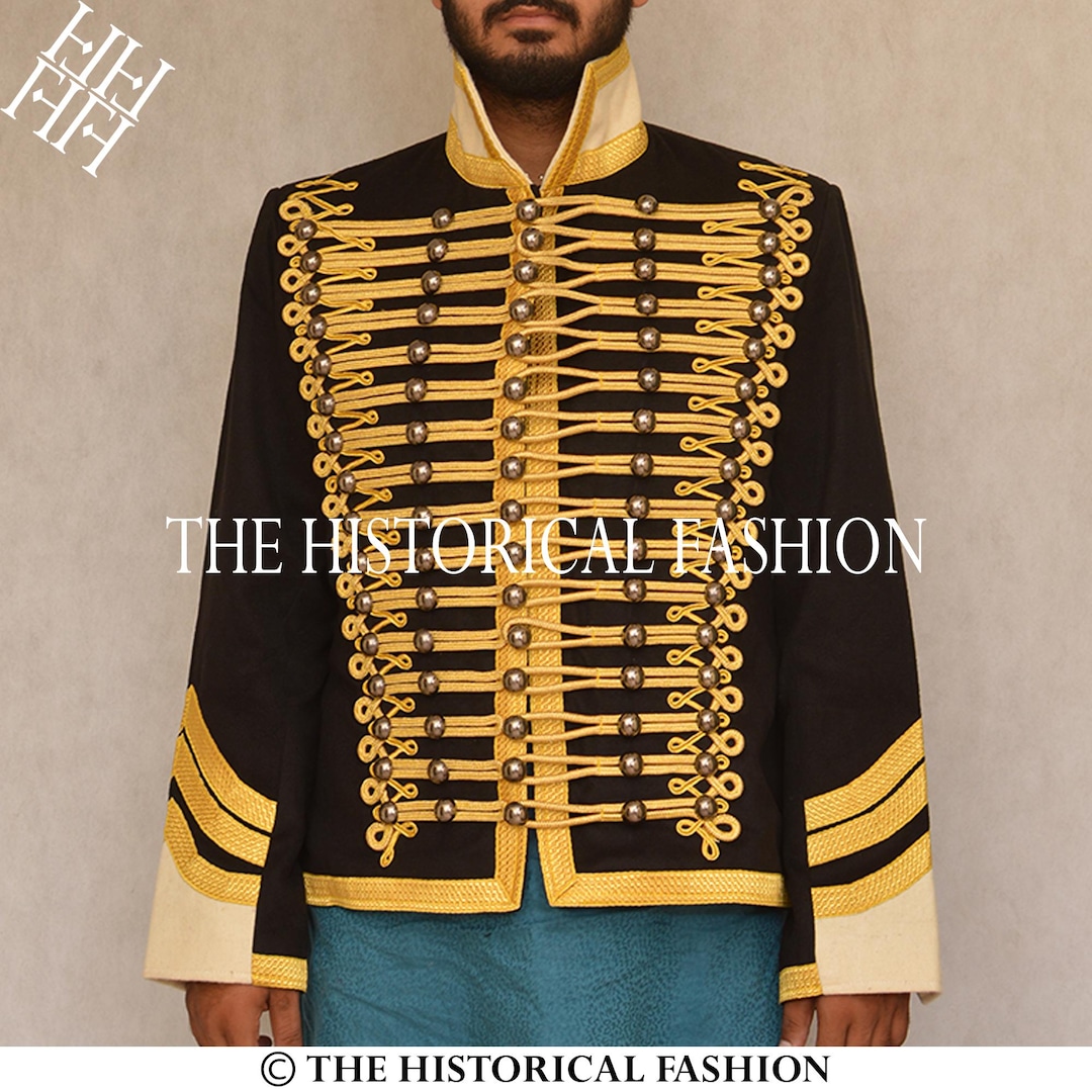 New Men 18th Century Hussar Brigadier Jacket, Dolman Hussar Jacket, Men ...