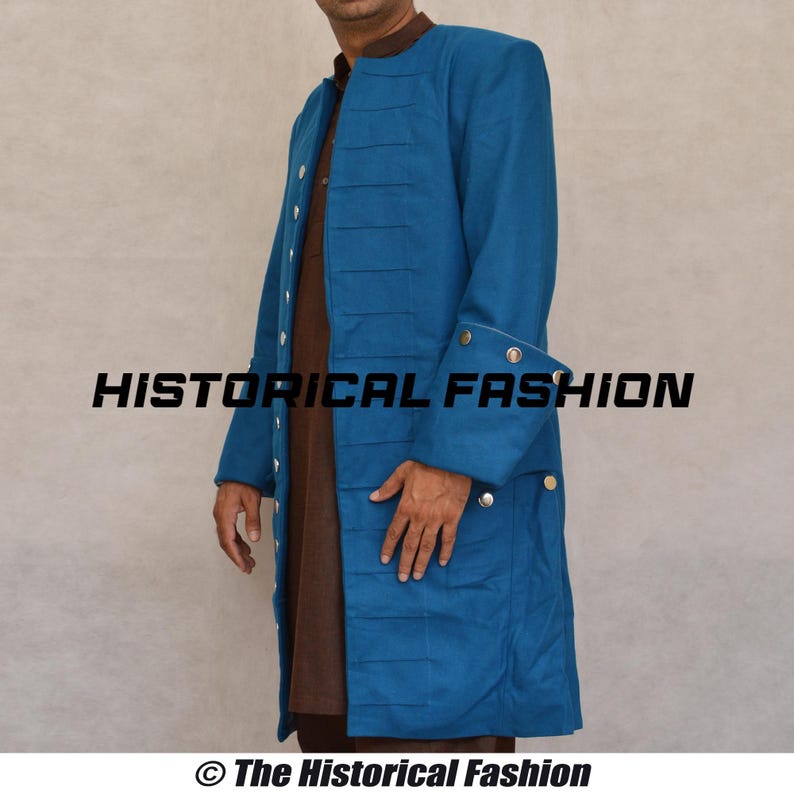 New Men 18th Century Frock Coat, Colonial Frock Coat, Merchant ...