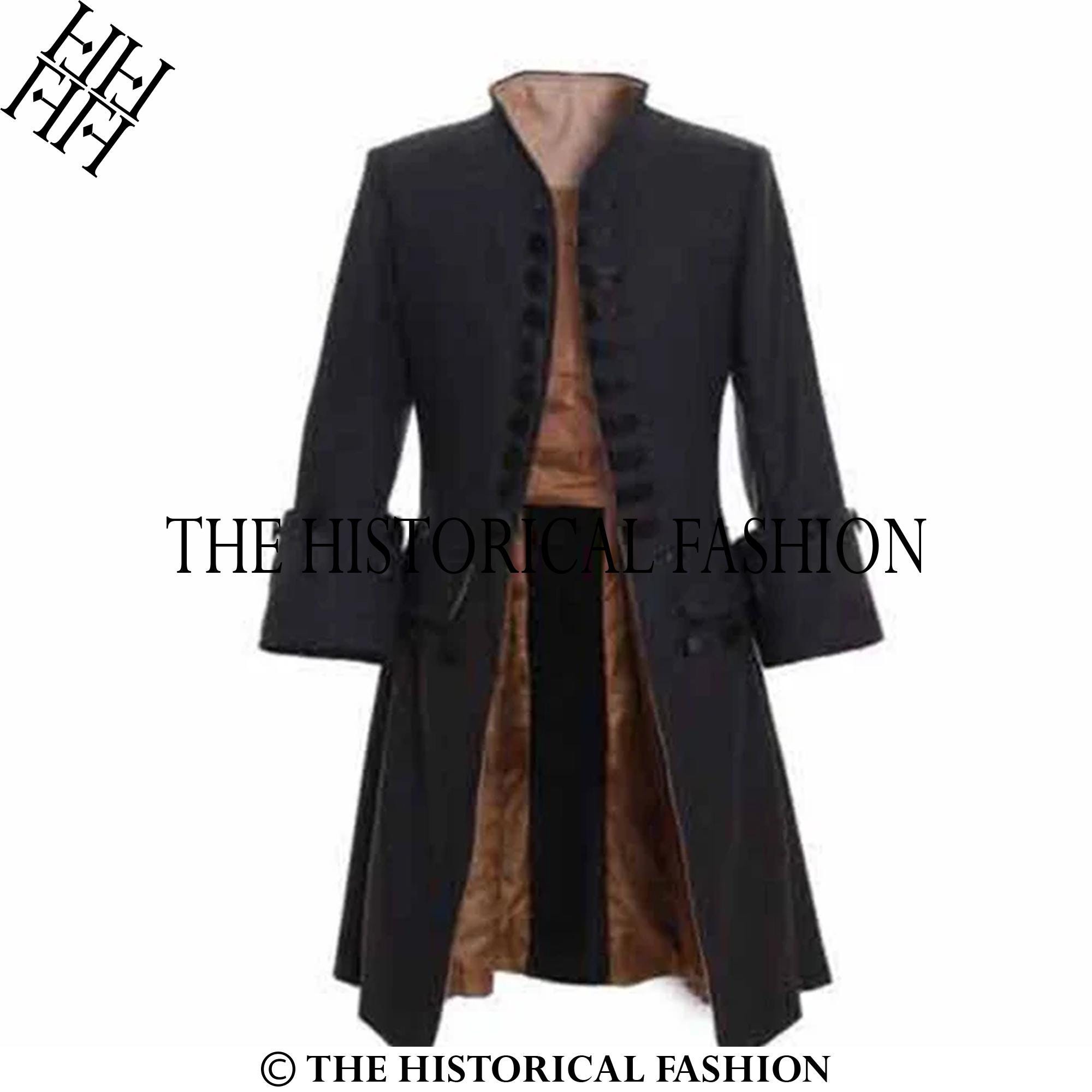 Men's Black Wool Frock Coat: Victorian Colonial Steampunk Jacket - Etsy