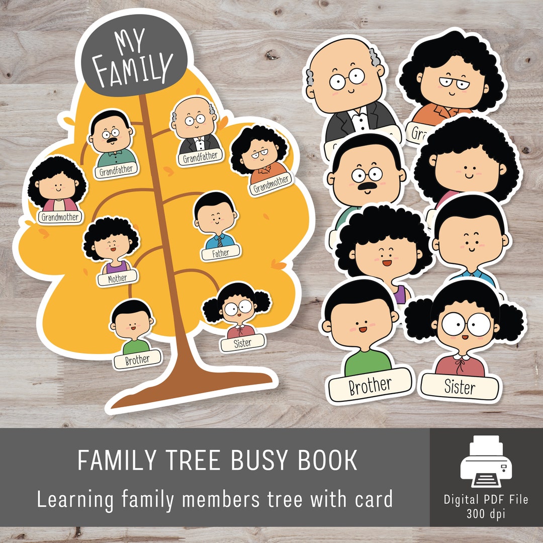 Family Tree With Card Printable Activity for Preschool - Etsy UK