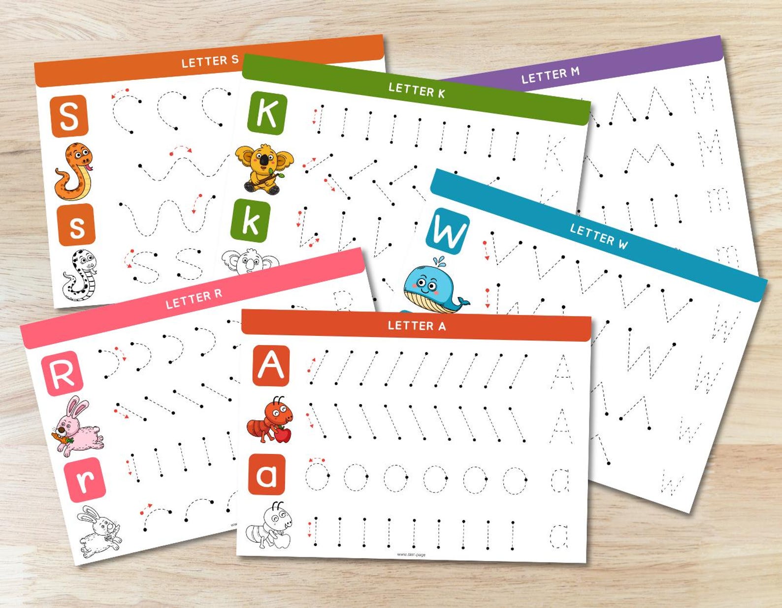 Tracing the Basic Line for Alphabet Workbook Printable Activity for ...