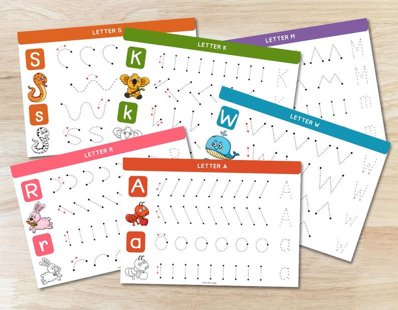 Tracing the Basic Line for Alphabet Workbook Printable Activity for ...