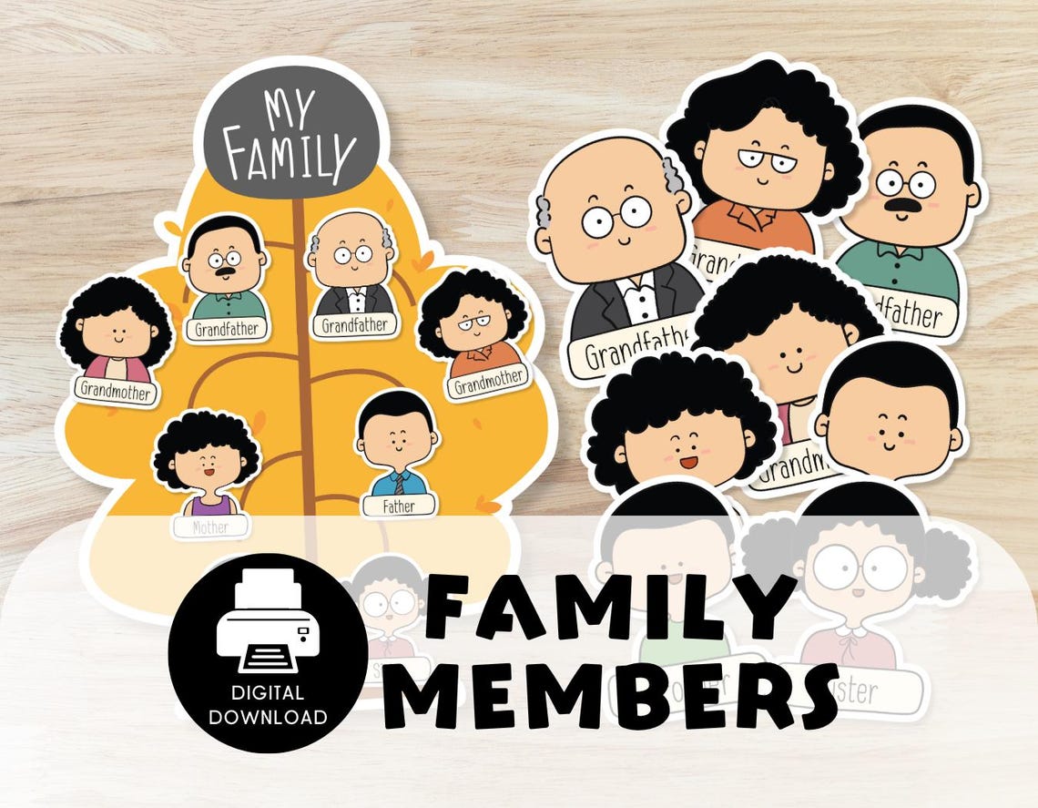 Family Tree With Big Card Printable Activity for Preschool - Etsy