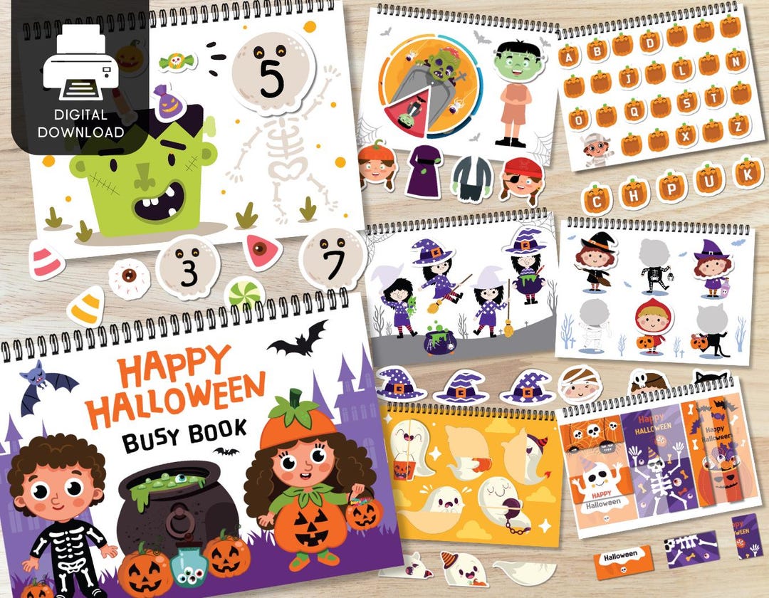 Halloween Activities Busy Book Printable Activity for Kindergarten ...