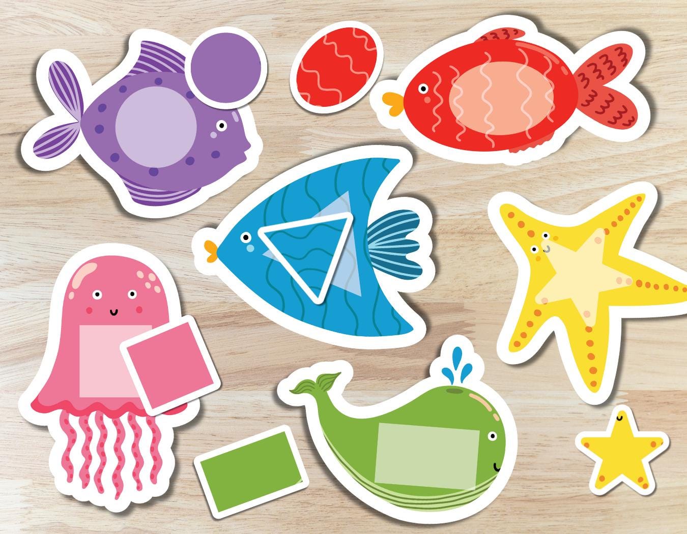 Under the Sea Shape Matching Busy Book Printable Activity Digital ...
