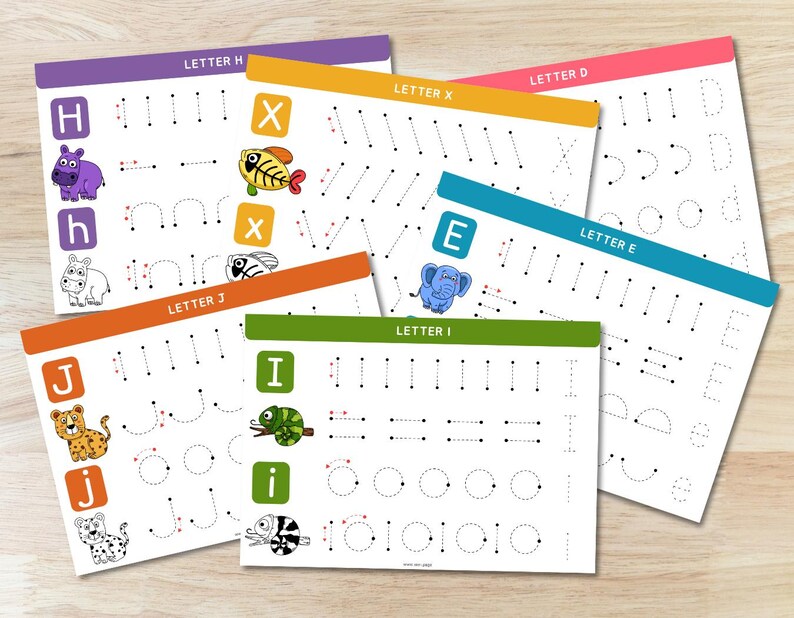 Tracing the Basic Line for Alphabet Workbook Printable Activity for ...