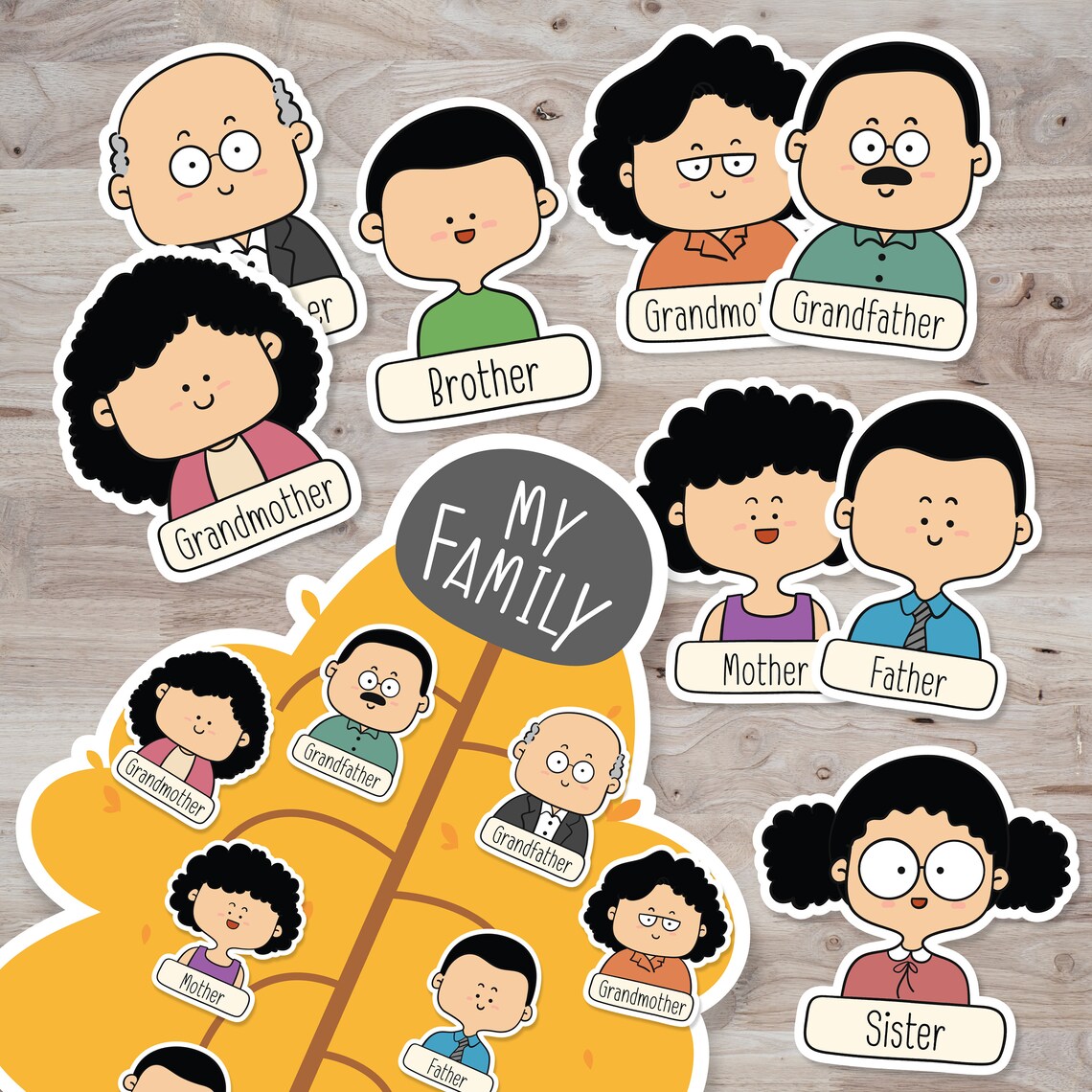 Family Tree With Card Printable Activity for Preschool - Etsy