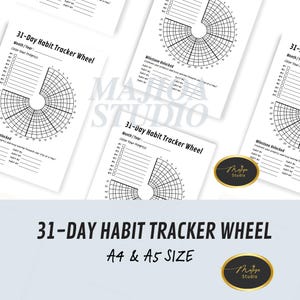 31 Day Habit Tracker Wheel | Daily Tracker PDF | Goal Tracker, Daily ...