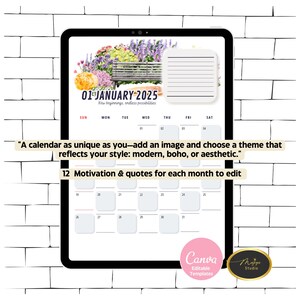 2025 Editable Calendar Template: Custom Printable Canva Pages (digital ...