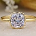 14K Solid White Gold Star Ring/ Kite Shape Diamond Engagement Ring ...
