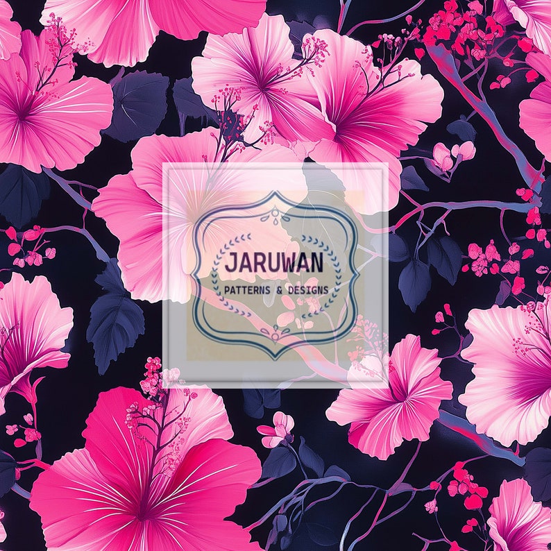 Hibiscus Flower 81 Oil Painting Floral Pattern Flowers Seamless Pattern ...