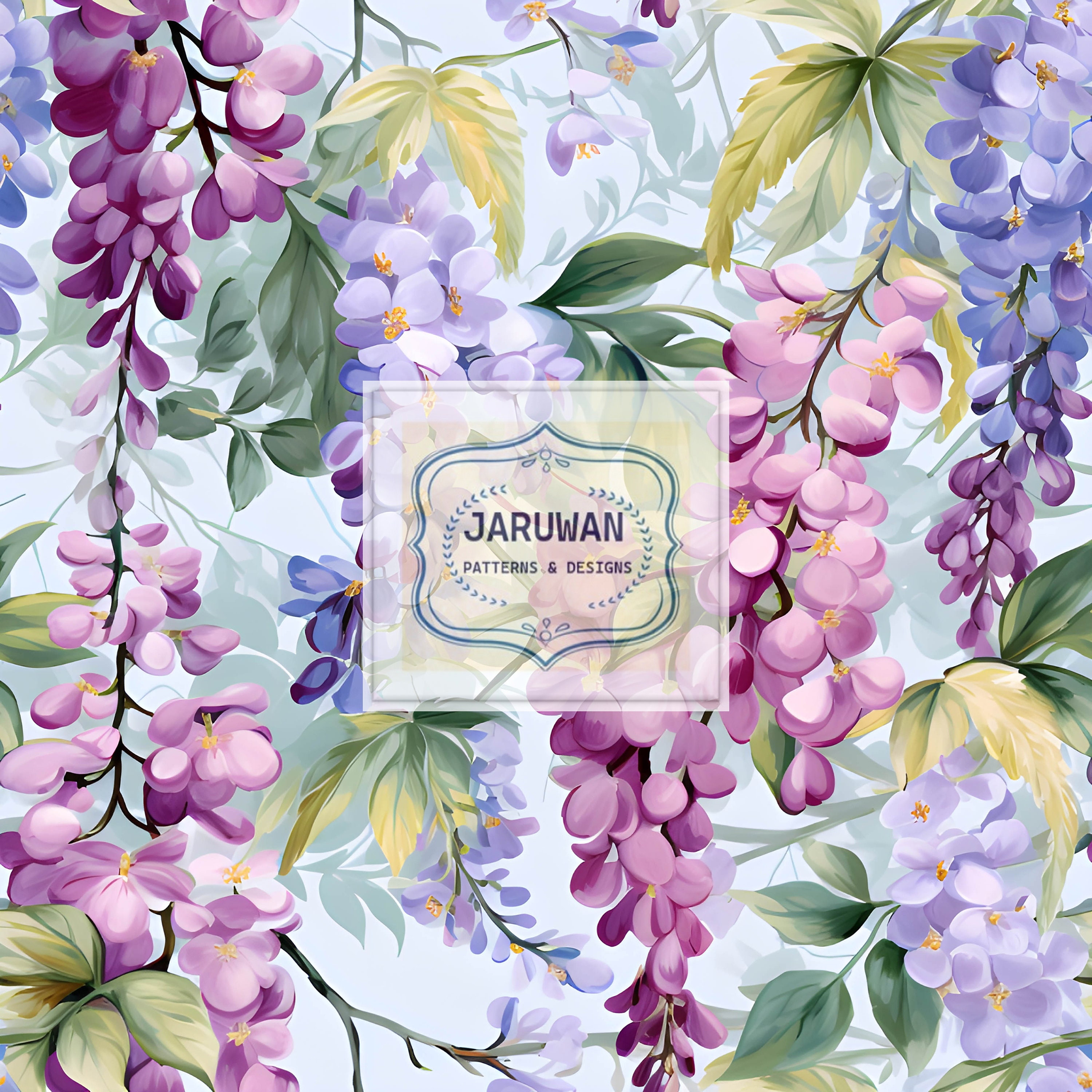 Wisteria Flower 19 Oil Painting Floral Pattern Flowers Seamless Pattern ...