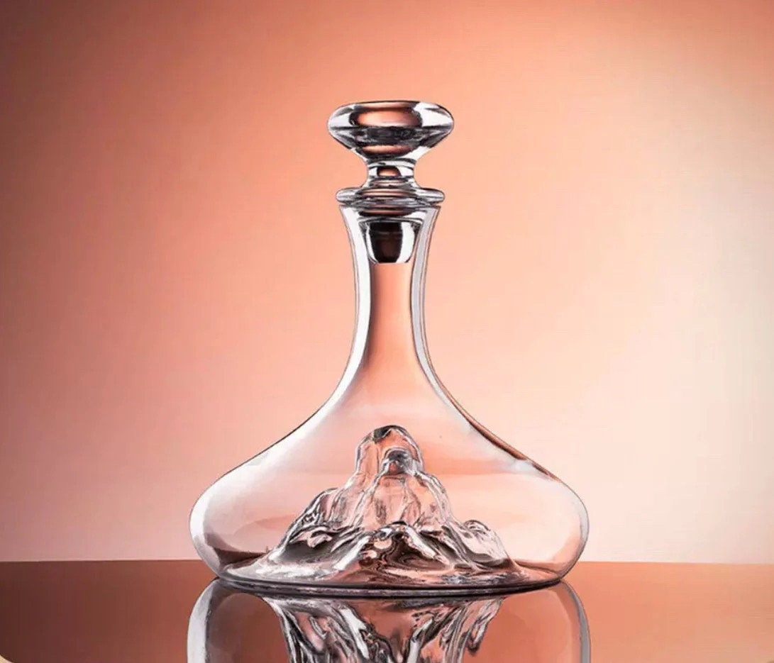 Rocky Glass Decanter, Unique Wine Decanter With Stopper, Glass Mountain ...