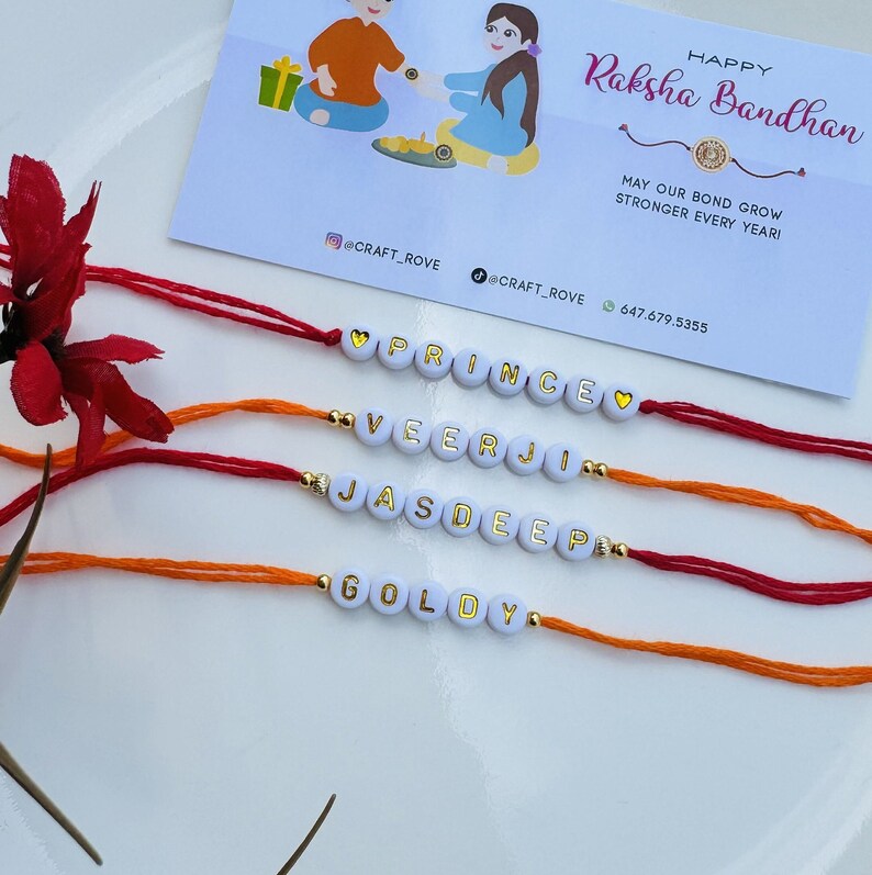 Gold Lettering Personalized Rakhi,personalized Autograph Rakhri, Custom ...