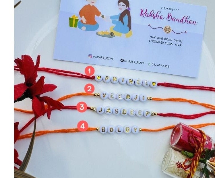 Gold Lettering Personalized Rakhi,personalized Autograph Rakhri, Custom ...