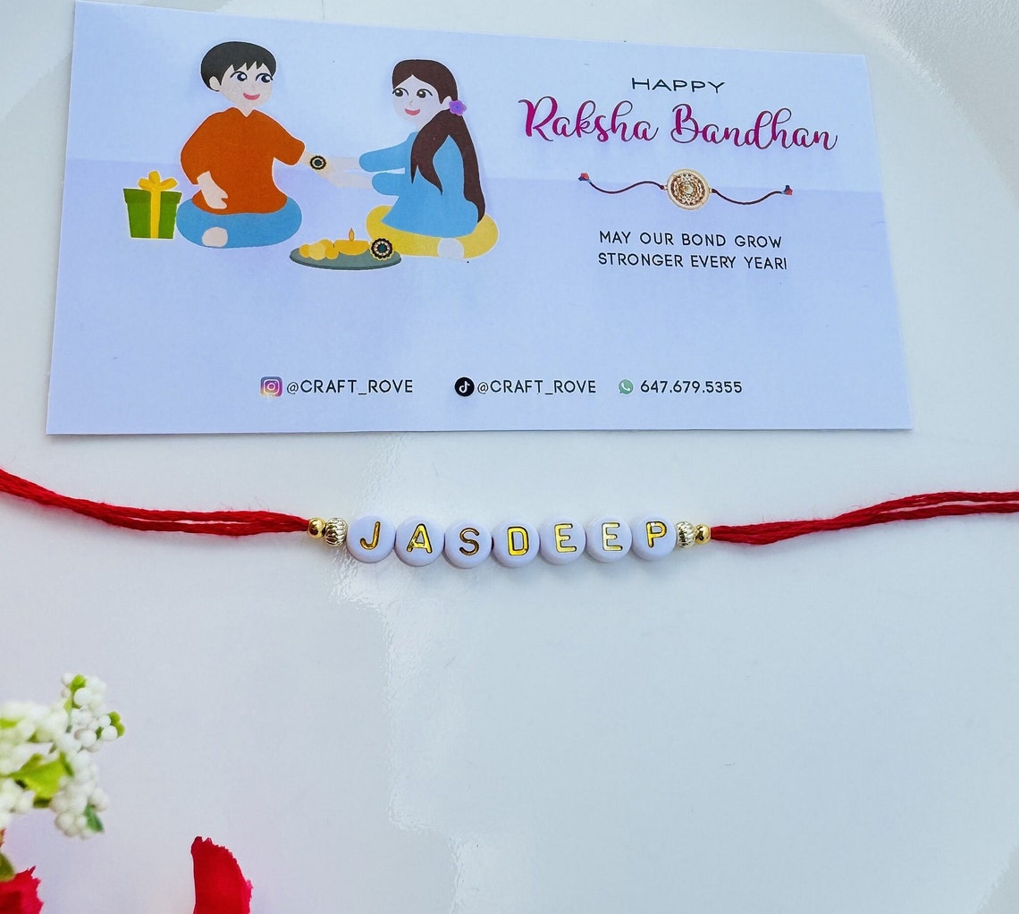 Gold Lettering Personalized Rakhi,personalized Autograph Rakhri, Custom ...