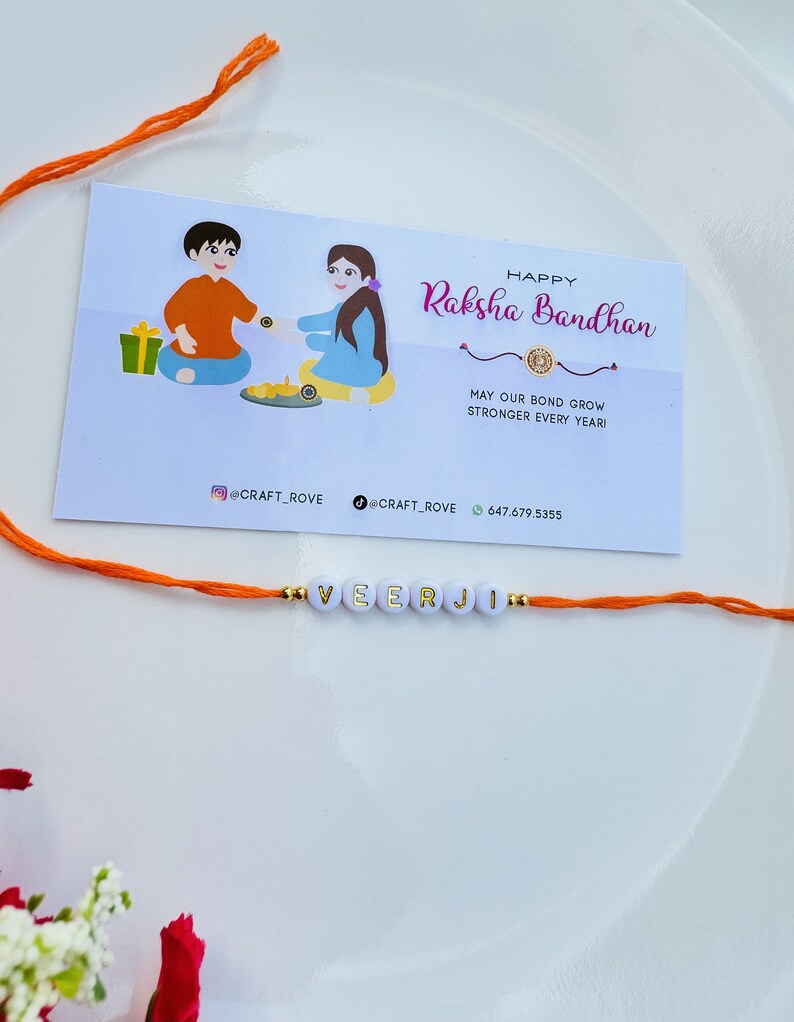 Gold Lettering Personalized Rakhi,personalized Autograph Rakhri, Custom ...