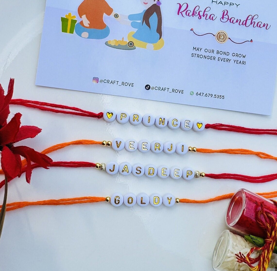Gold Lettering Personalized Rakhi,personalized Autograph Rakhri, Custom ...