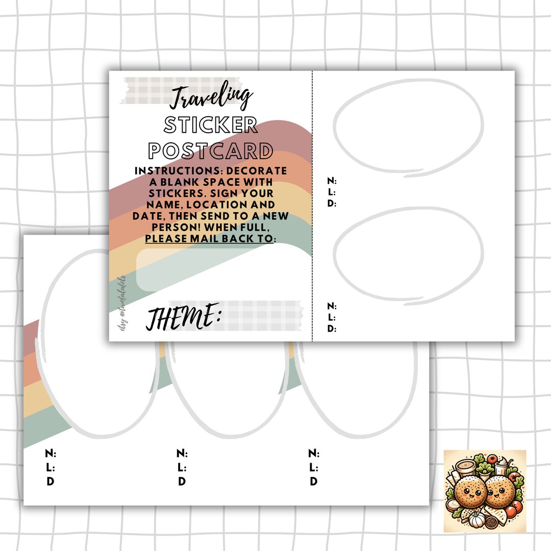 Traveling Sticker Postcard (3-pack) - Etsy