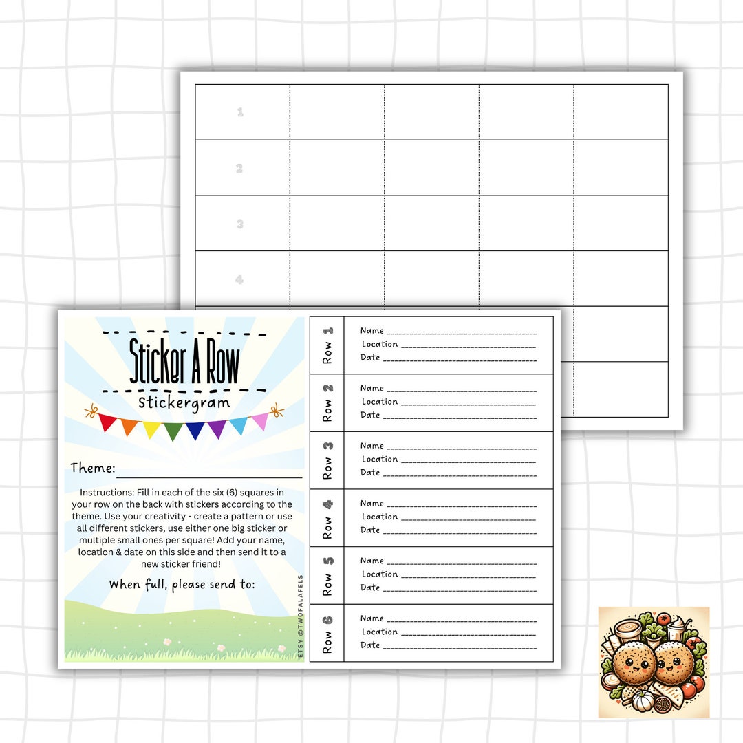 Sticker A Row Traveling Postcard - Etsy