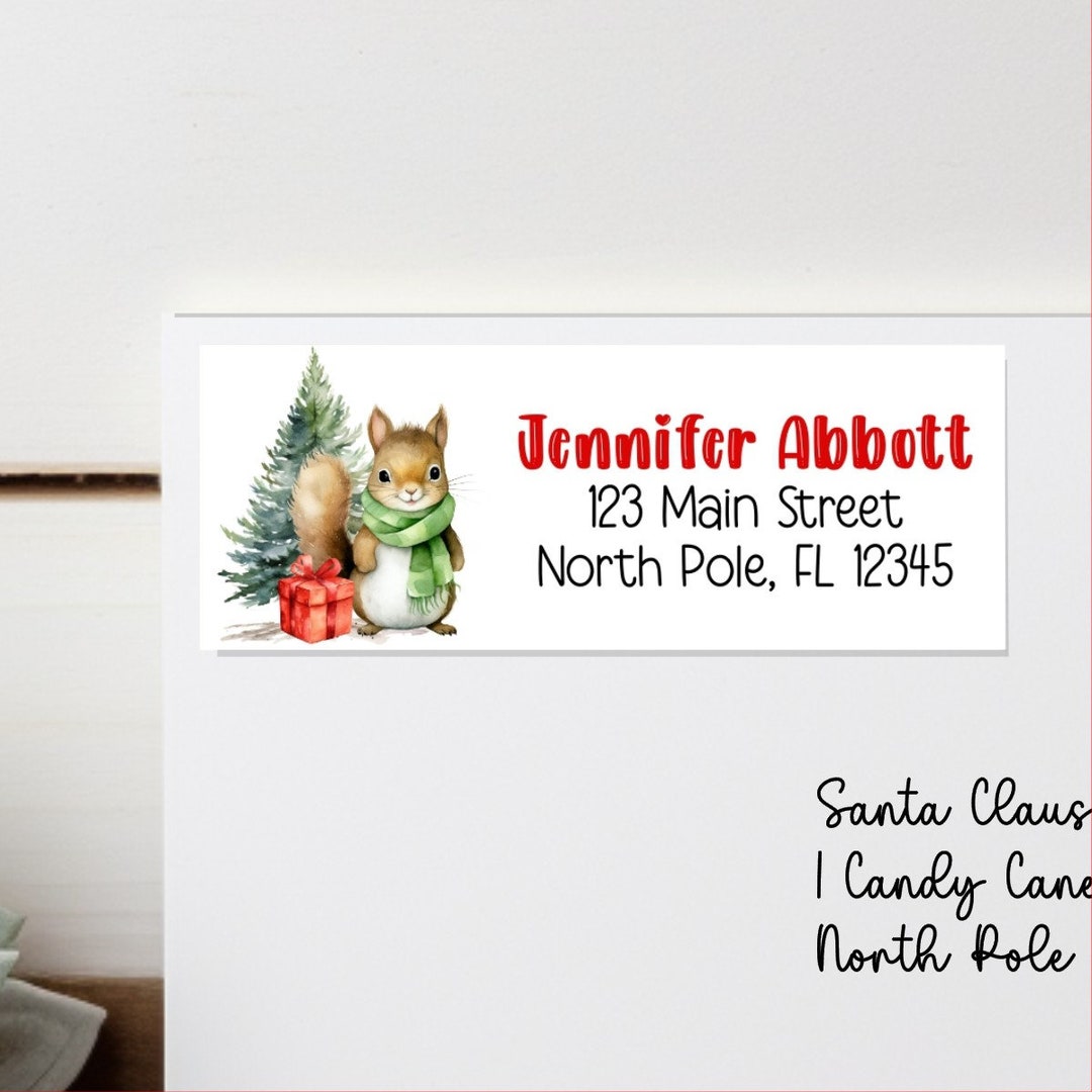Printable Christmas Address Label Template Christmas Card Address ...