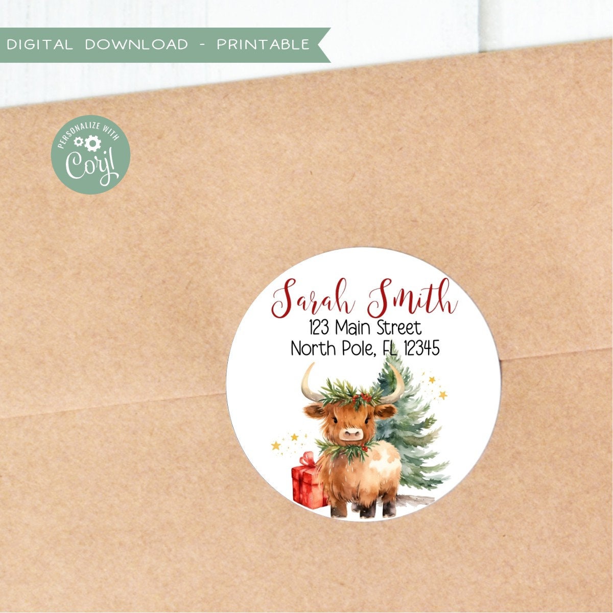 Printable Christmas Address Label Template Christmas Card Address ...