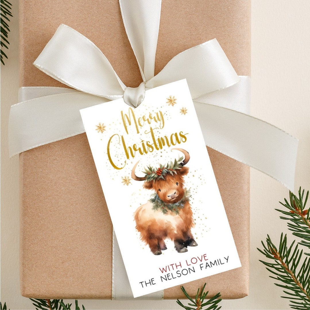 Editable Christmas Favor Tags Holiday Gift Tags Merry Christmas Holiday ...