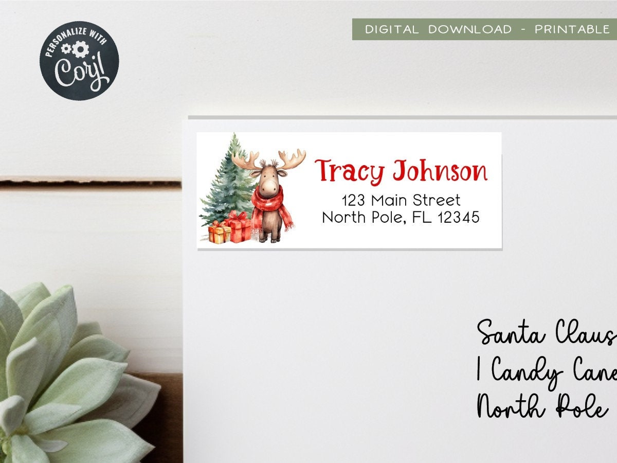 Printable Christmas Address Label Template Christmas Card Address ...