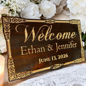 Name Sign With Wedding Date Sign Personalized Wedding Welcome Sign ...