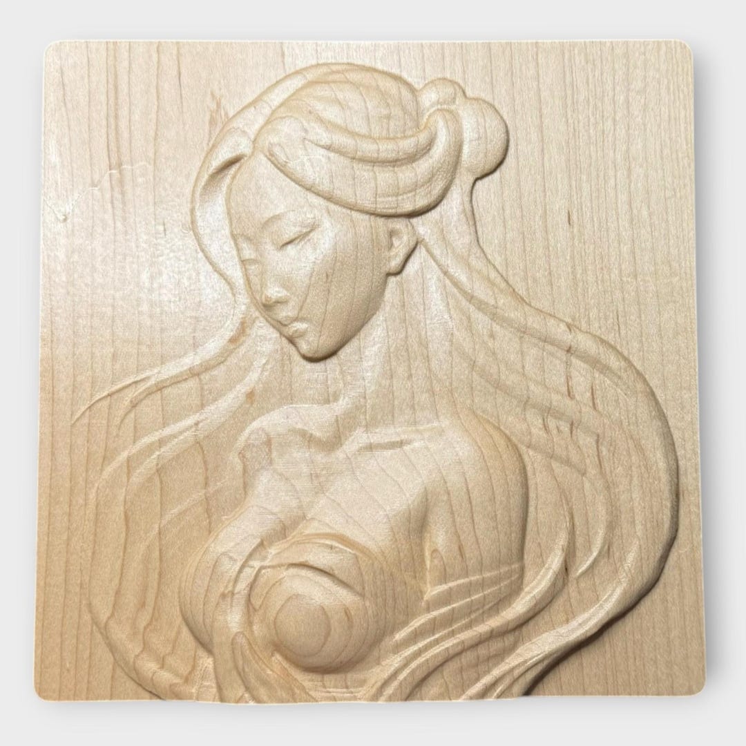 STL File for CNC Digital 3D Model for Wood Carving of Women Digital ...