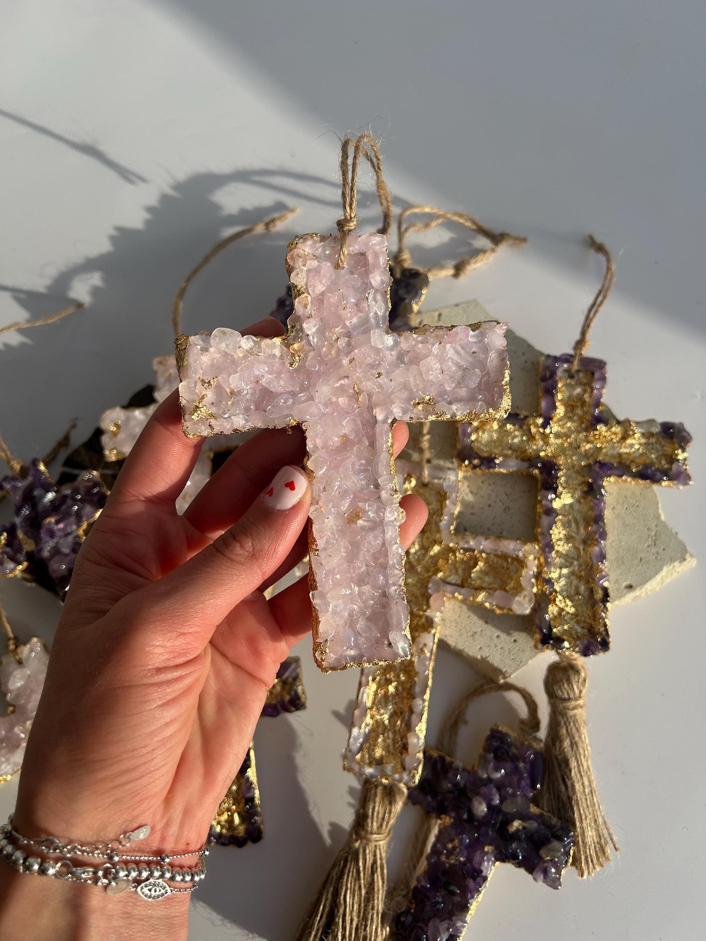 Large Bombionerie Crystal Chip Cross - Etsy