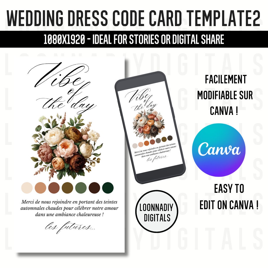 Wedding Dress Code Template Wedding Dress Code Template - Etsy