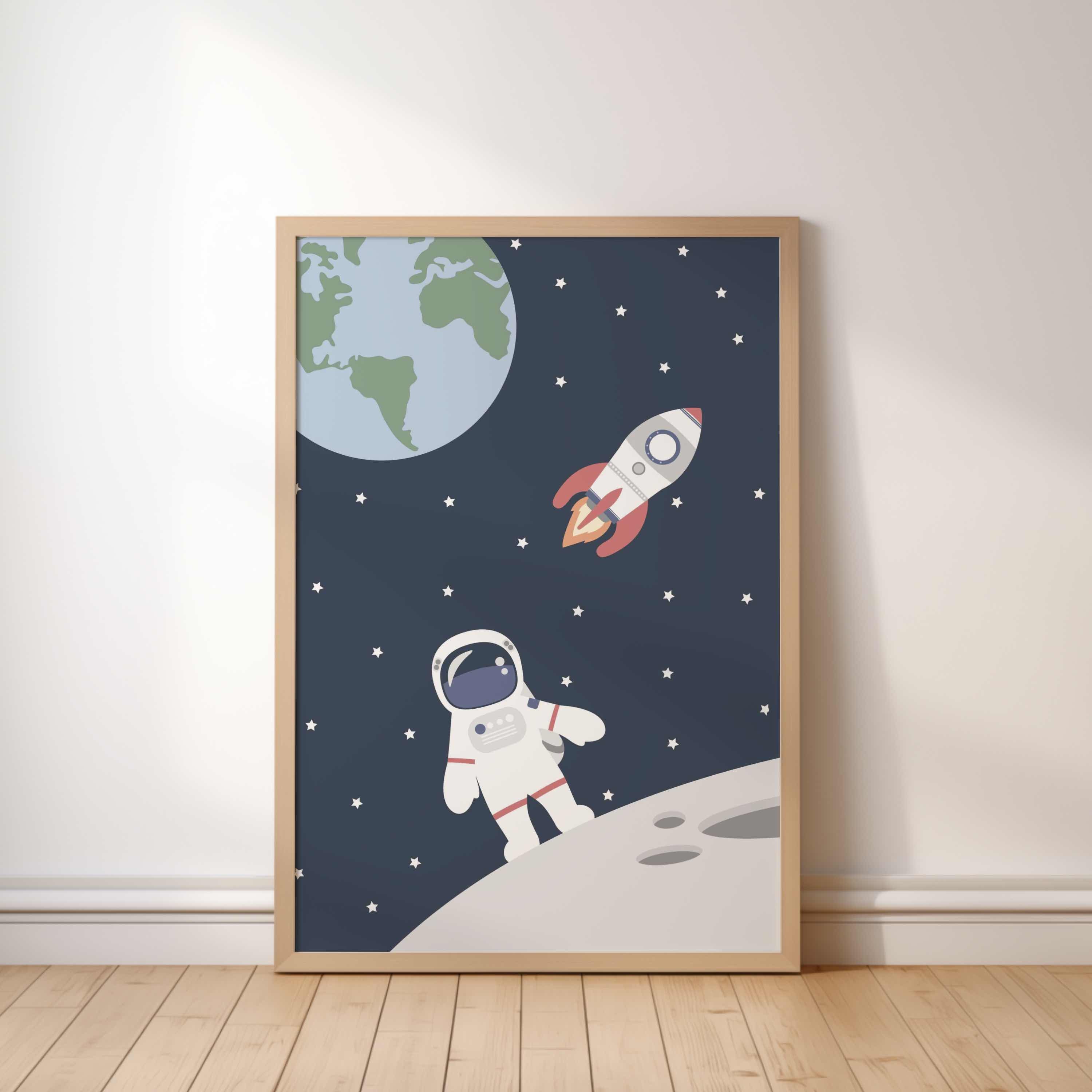 Space Wall Art Set of 3 Nursery Prints for Space Themed Nursery, Custom ...