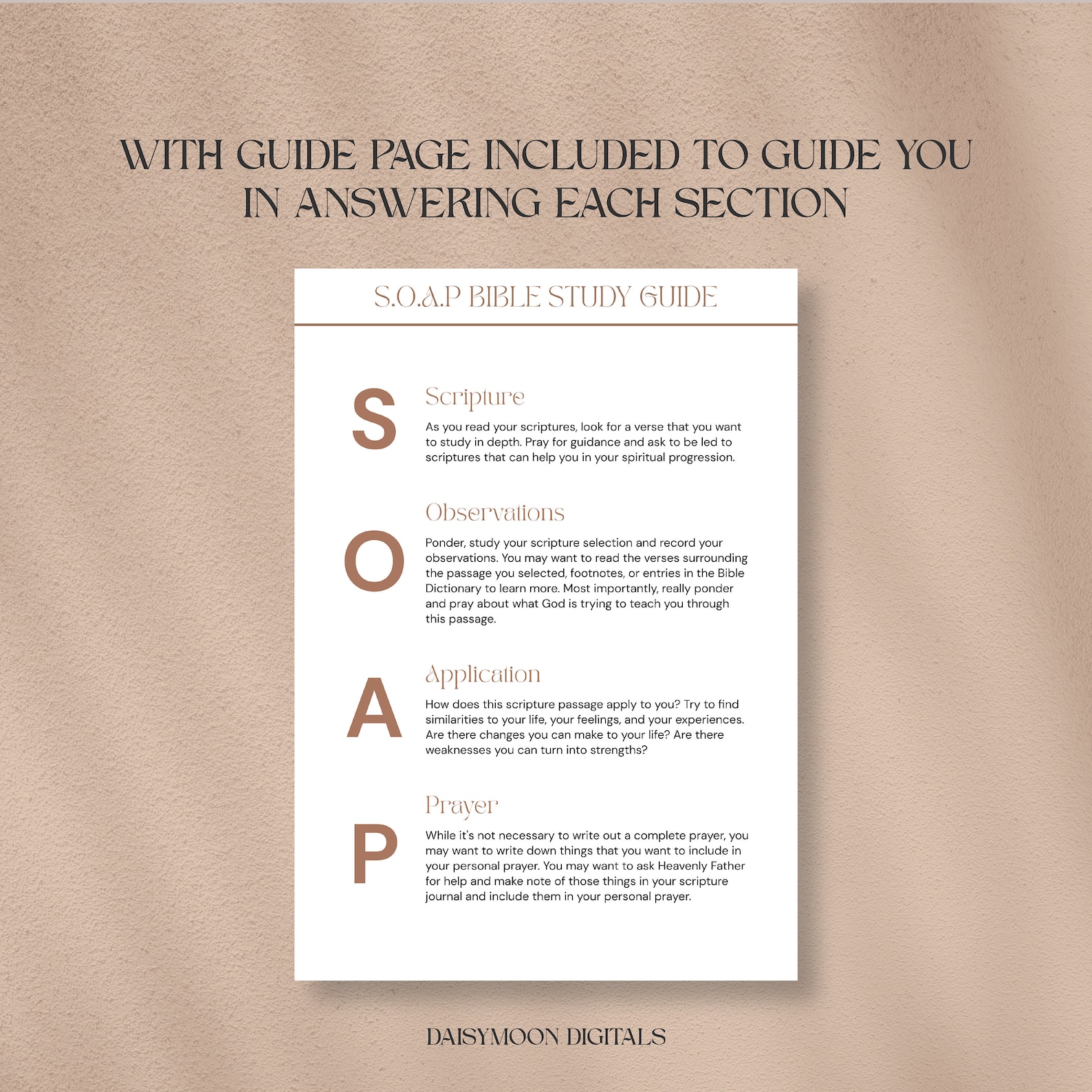 Printable SOAP Bible Study Template SOAP Method Bible Study Guide ...