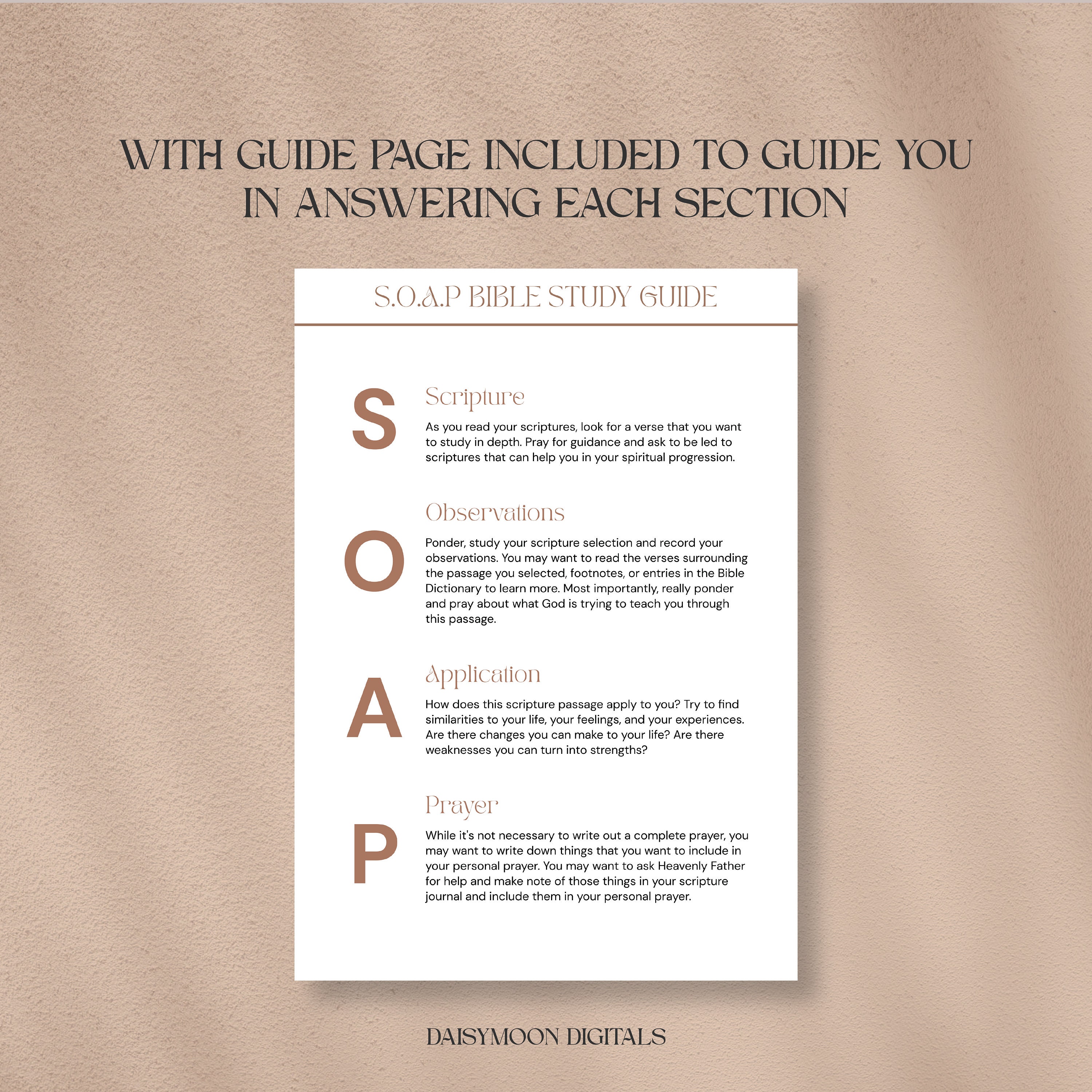 Printable SOAP Bible Study Template SOAP Method Bible Study Guide ...