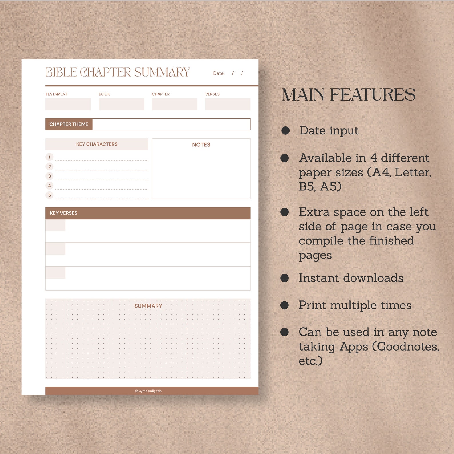 Printable Bible Chapter Summary Template Printable Bible Summary ...