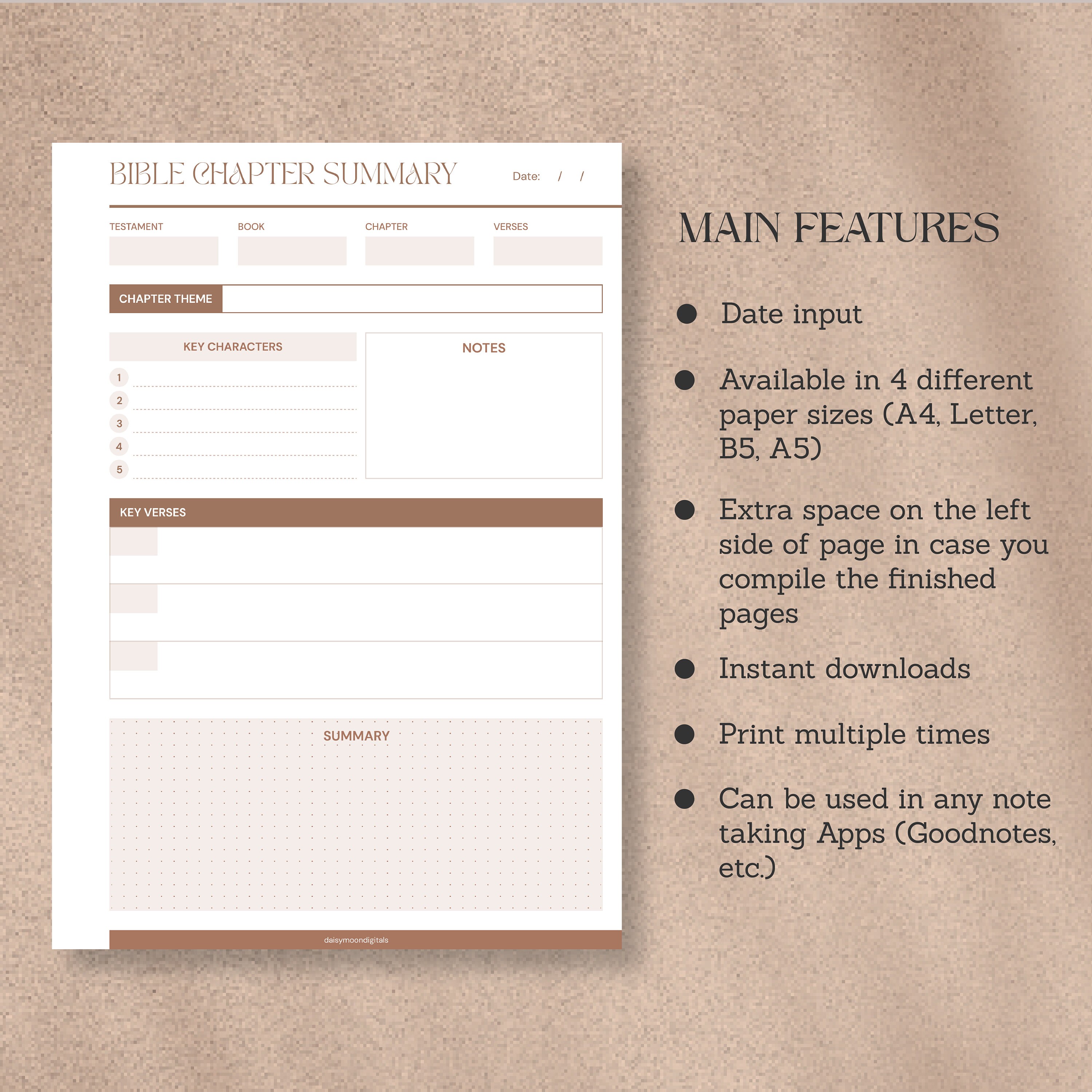 Printable Bible Chapter Summary Template Printable Bible Summary ...